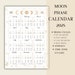 Printable PDF Lunar Calendar, Moon Phase Calendar 2025 - Etsy