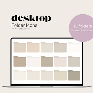 15 Neutral Desktop Folder Icons - Neutral Tones, Macbook, Imac, Windows ...