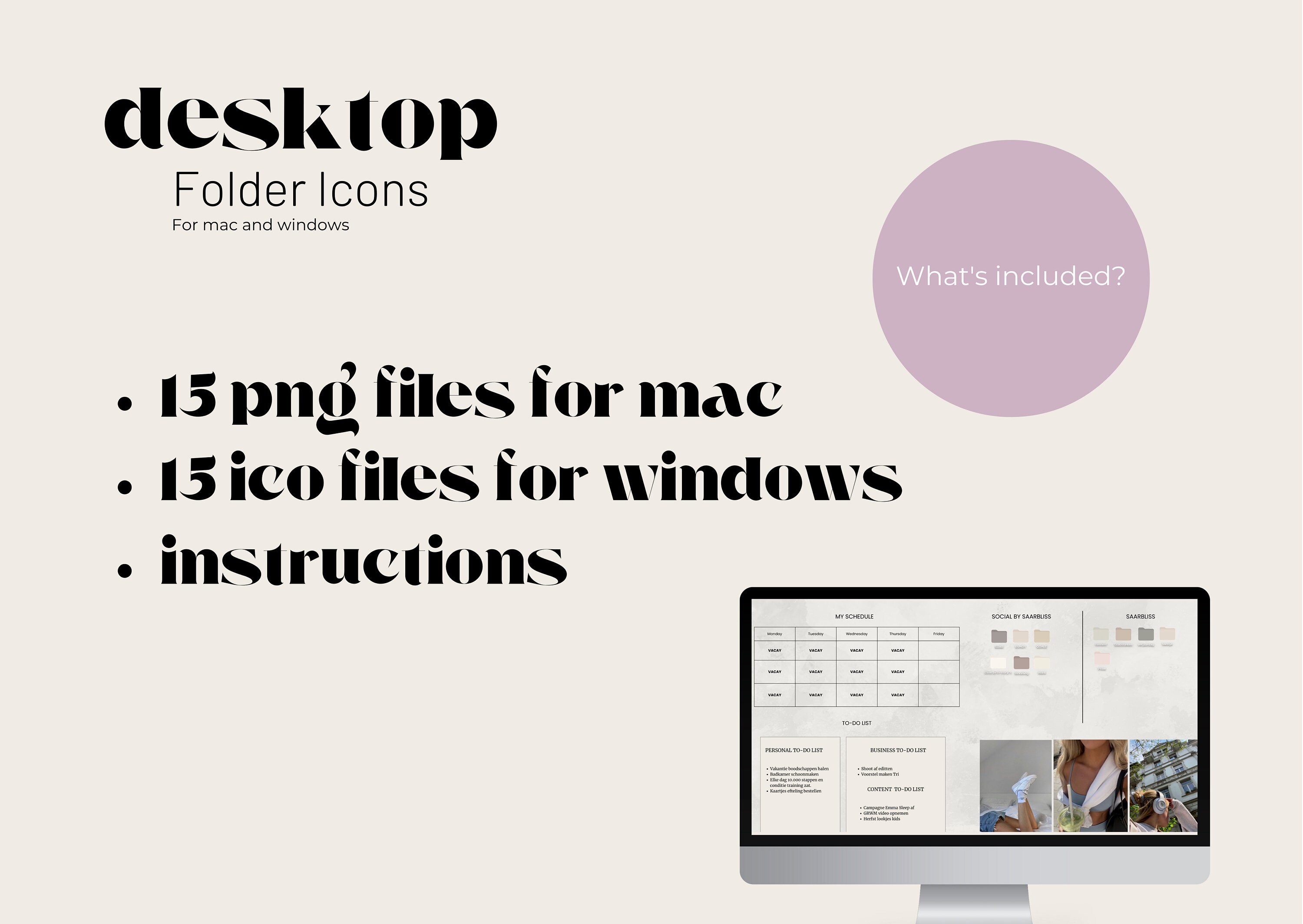 15 Neutral Desktop Folder Icons - Neutral Tones, Macbook, Imac, Windows ...