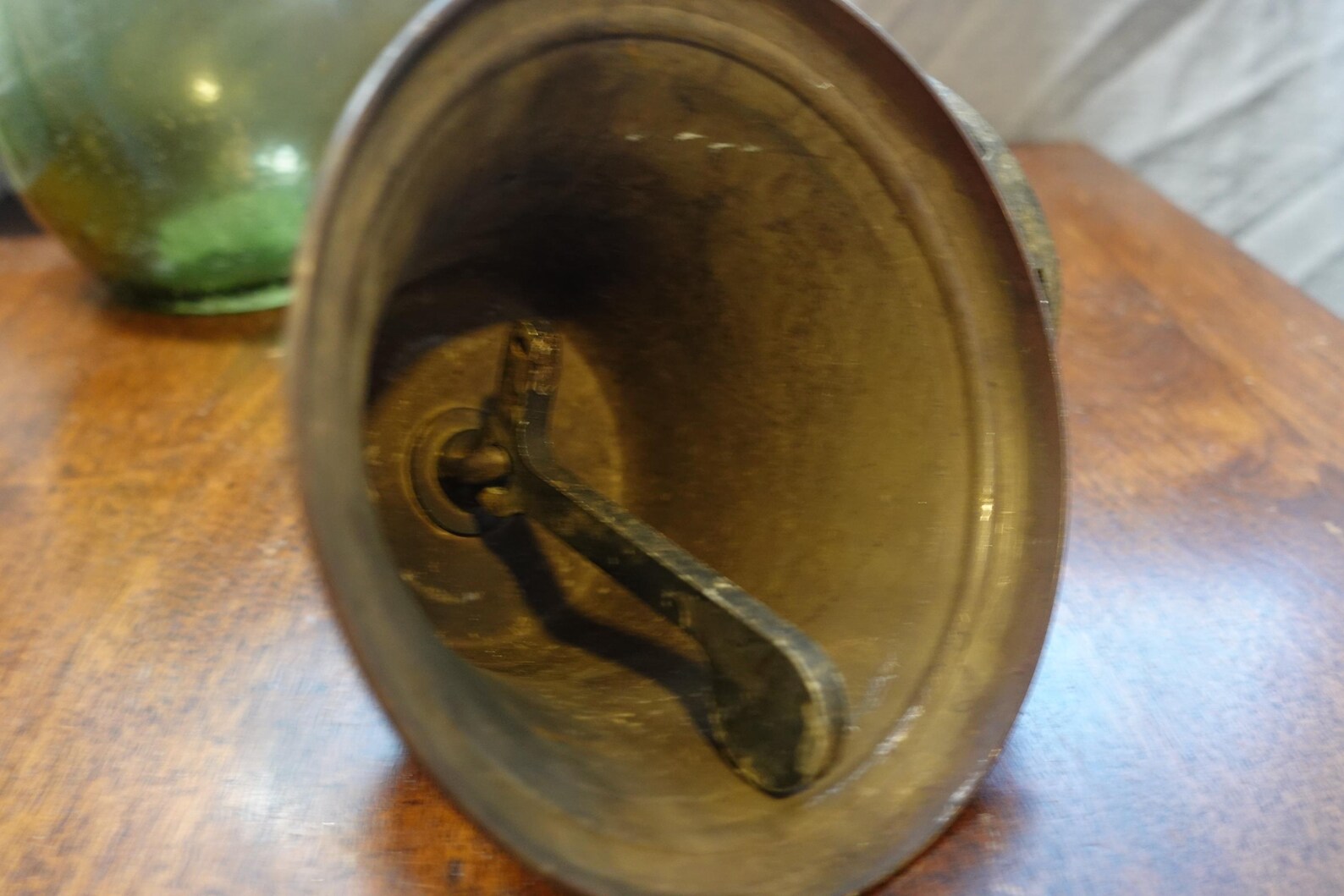 Vintage Cast Iron Metal Garden Bell by Bevin Patio With Horseshoe Wall ...