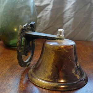 Vintage Cast Iron Metal Garden Bell by Bevin Patio With Horseshoe Wall ...
