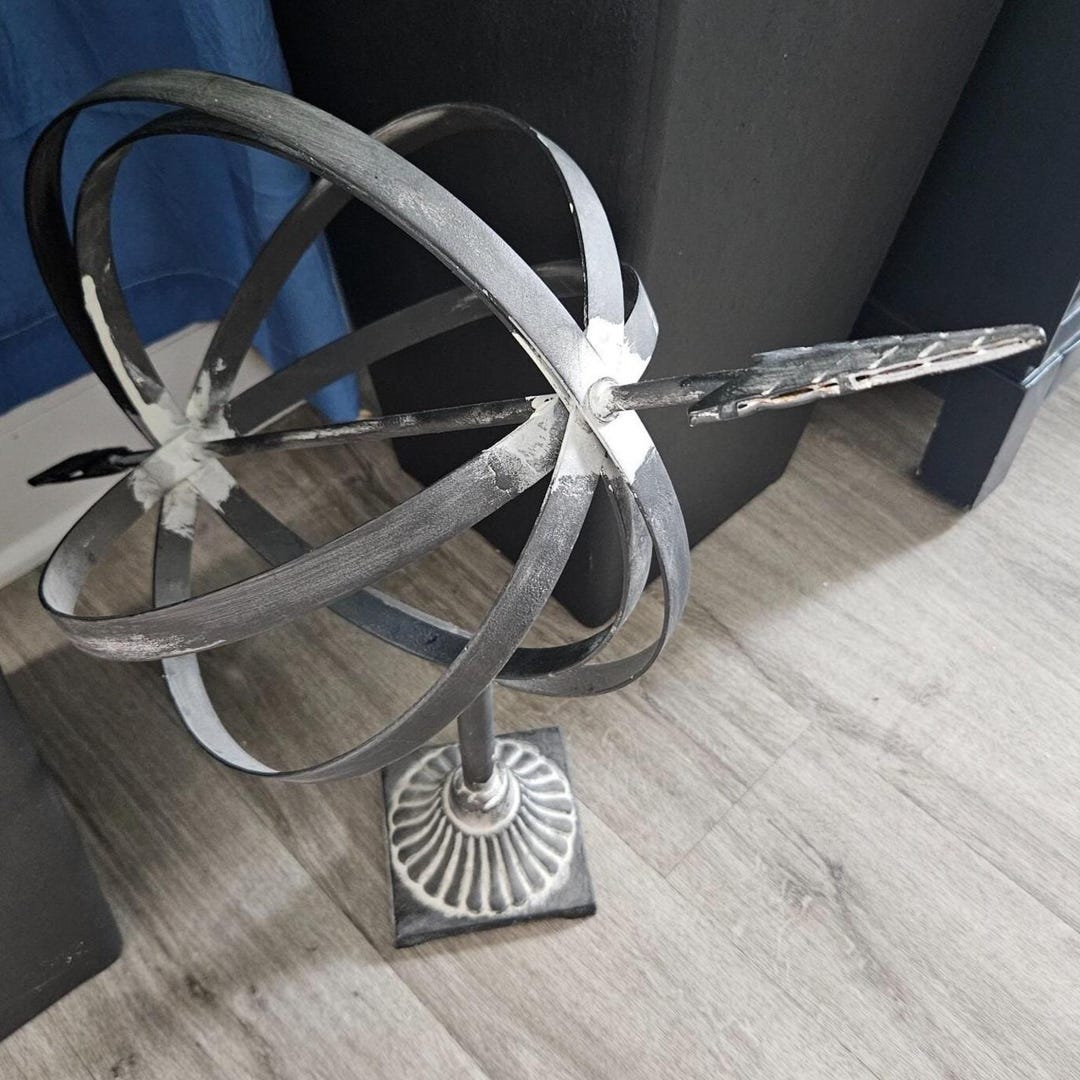 Large Metal Armillary Sphere Globe Orb Arrow Sundial Tabletop Shelf - Etsy
