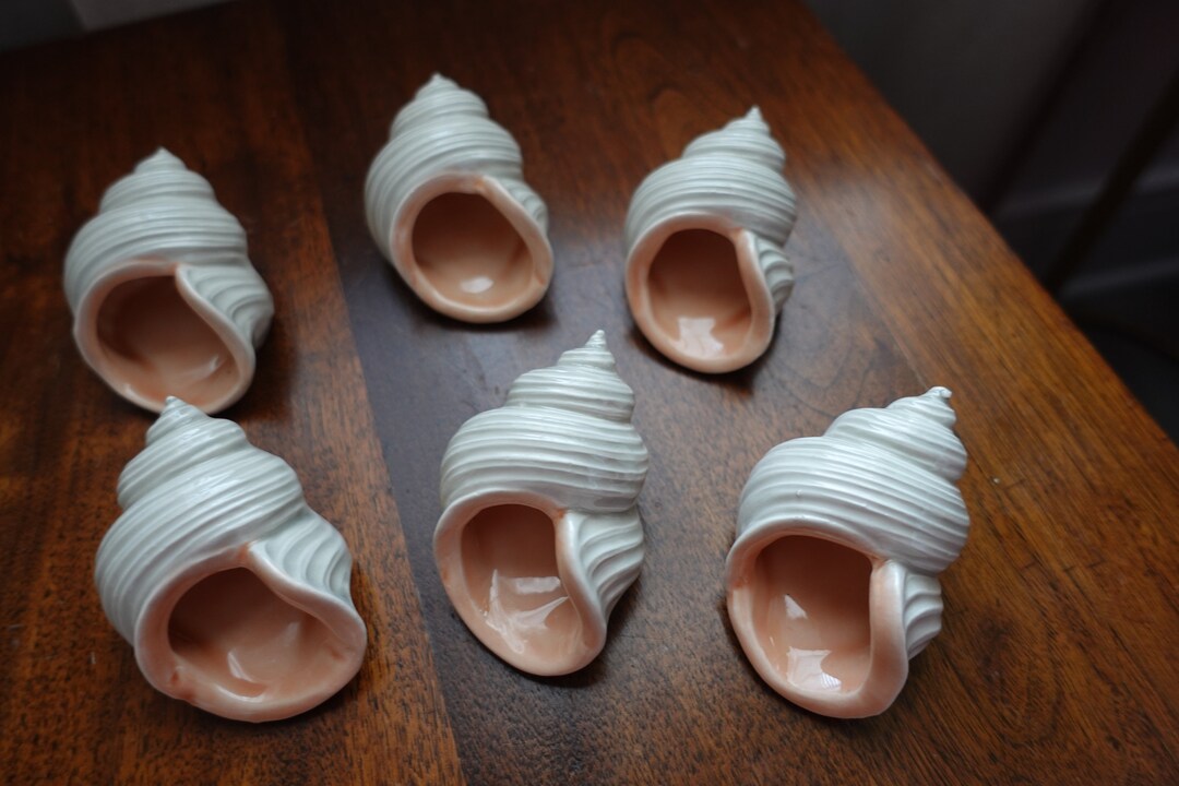 Ceramic Realistic Conch Shell Napkin Rings- Set of 6 - Etsy