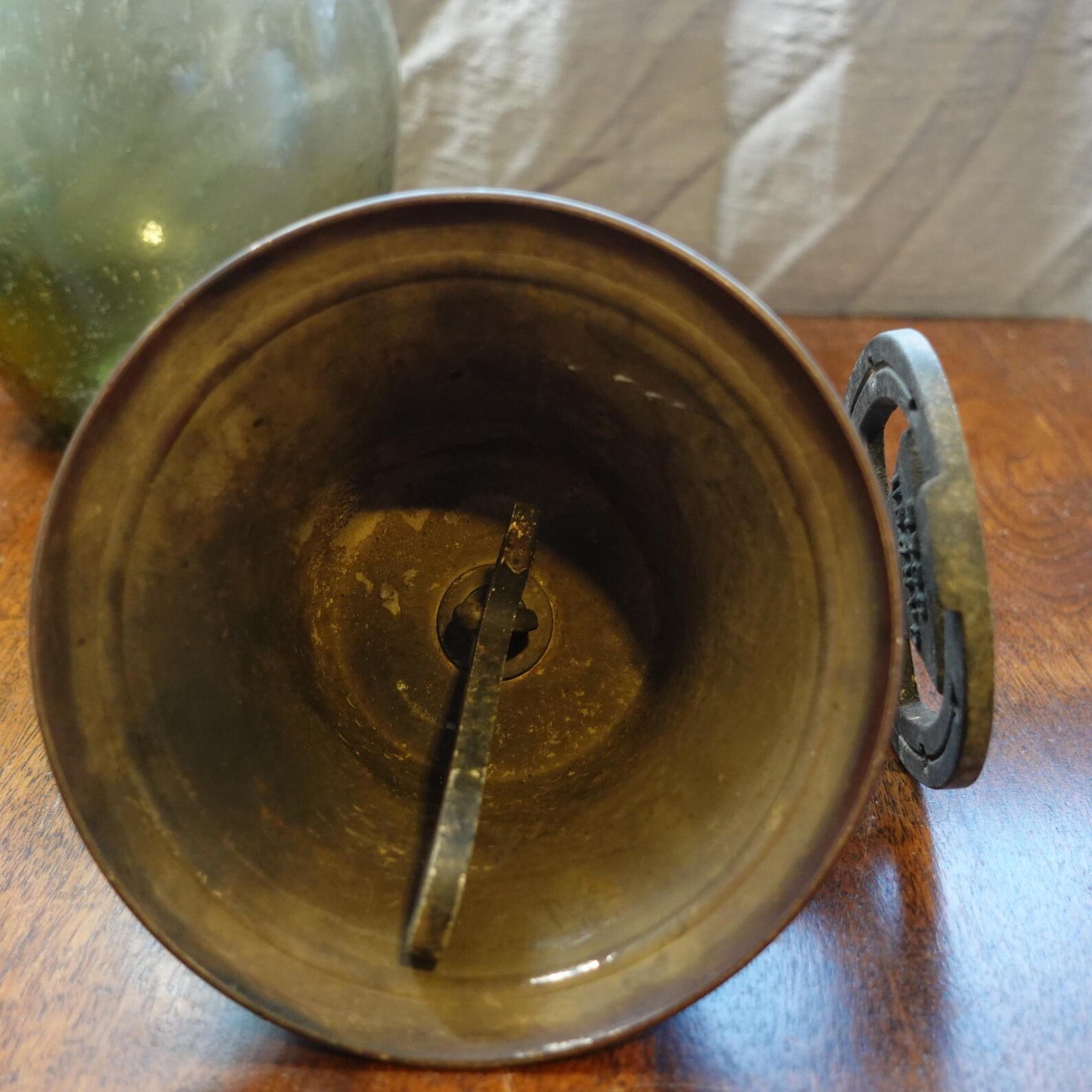 Vintage Cast Iron Metal Garden Bell by Bevin Patio With Horseshoe Wall ...