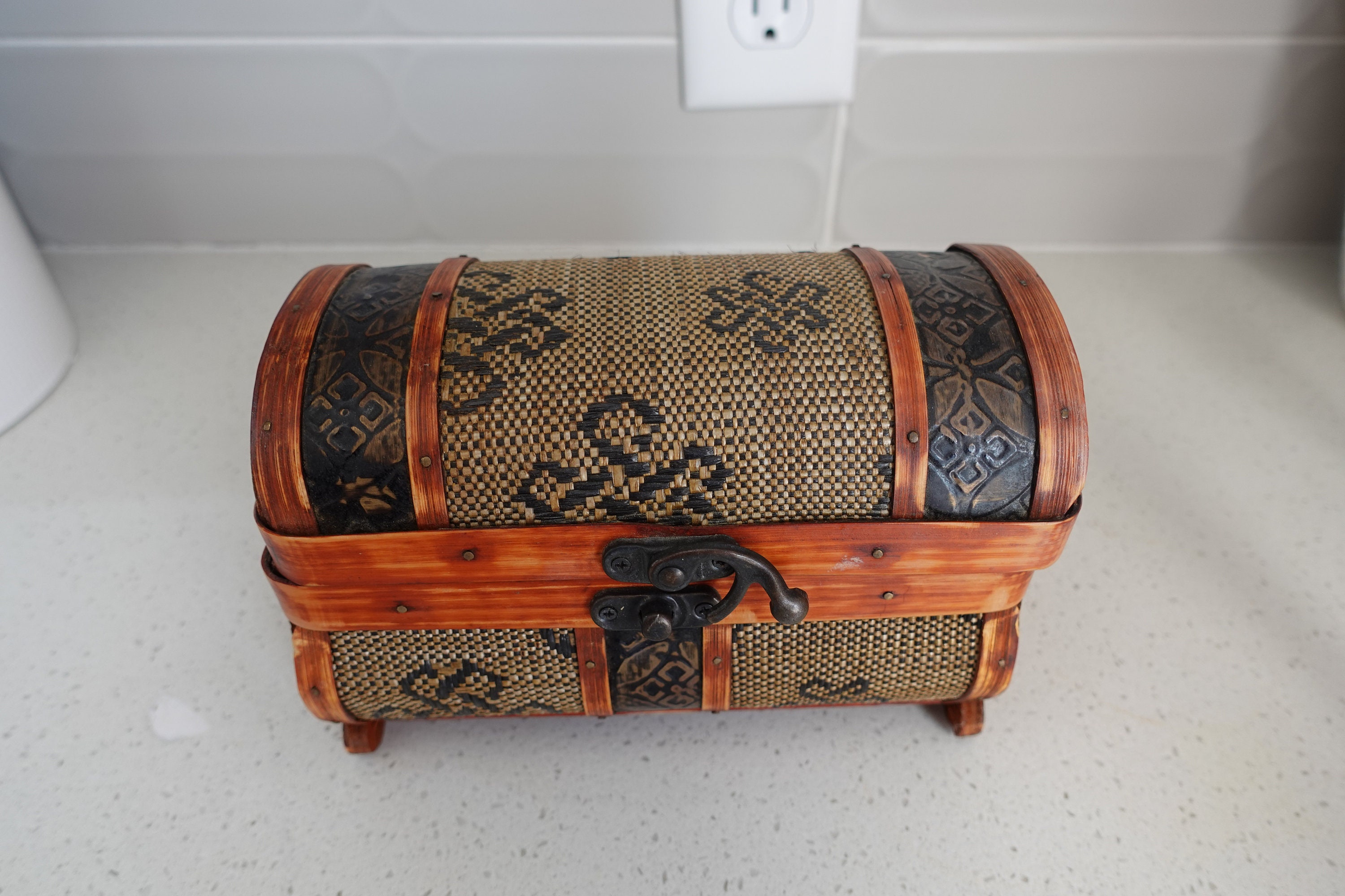 Vintage Asian Handmade Wood Dome Chest Trinket /storage Trunk - Etsy