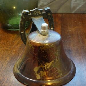 Vintage Cast Iron Metal Garden Bell by Bevin Patio With Horseshoe Wall ...