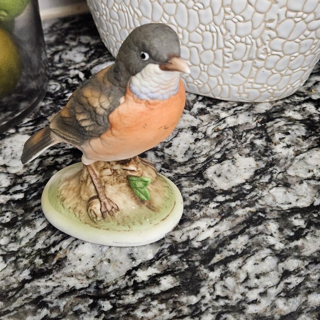 Vintage Lefton China Hand-painted Ceramic Robin Bird Figurine KW 6609 ...