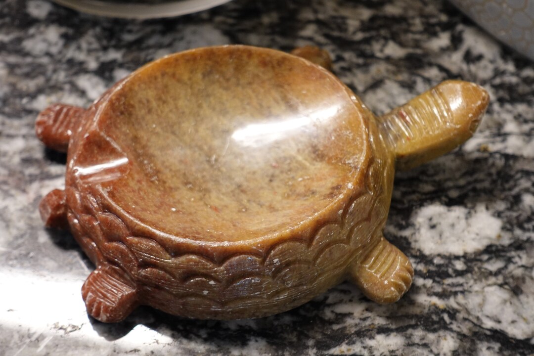 Soapstone Carved Turtle Dish Animal Figurine Home Decor - Etsy