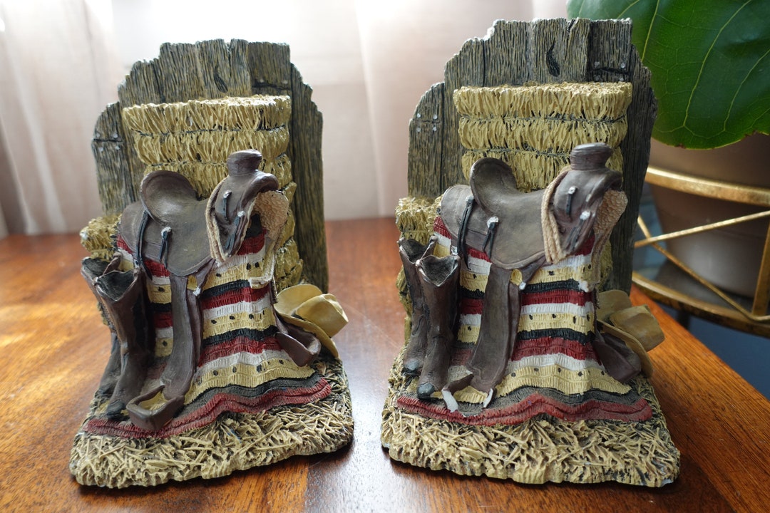 Vintage FIGI Graphics Western Bookends-set of 2 - Etsy