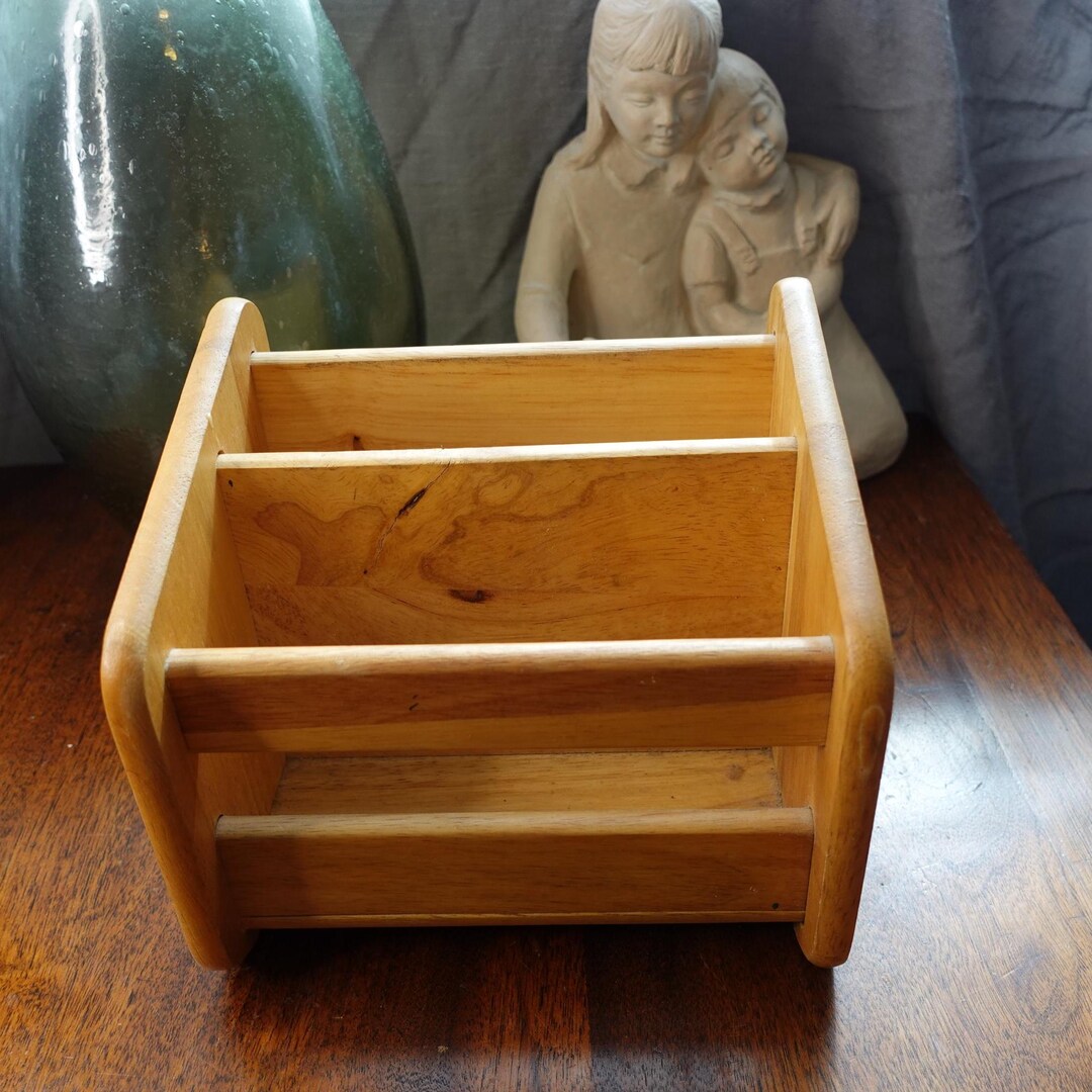 Vintage Wooden Letter Holder or Recipe Card Rack - Etsy