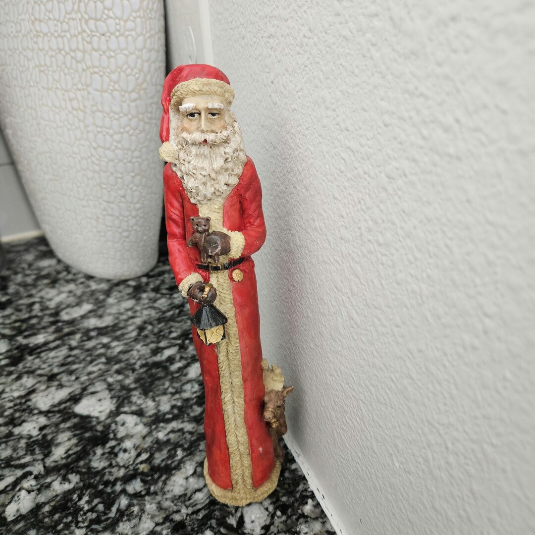 Vintage Ceramic Tall Skinny Pencil Santa Claus Figurine - Etsy