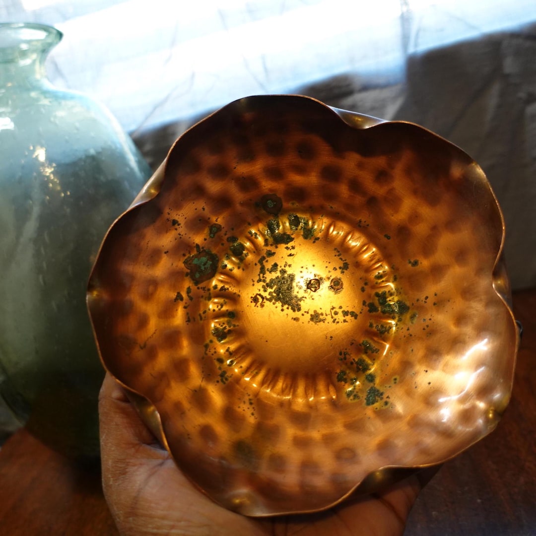 Vintage Gregorian Copper Hand Hammered Pinched Edges Bowl 6 Inches - Etsy