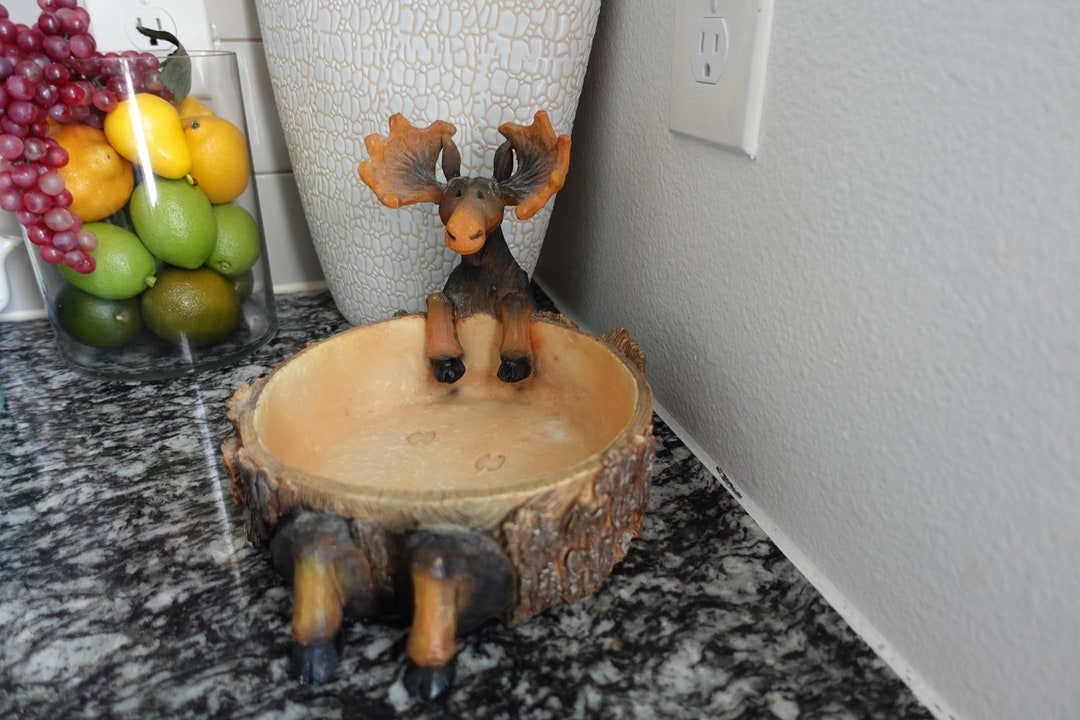 Carved Wood Resin Moose Bowl - Etsy