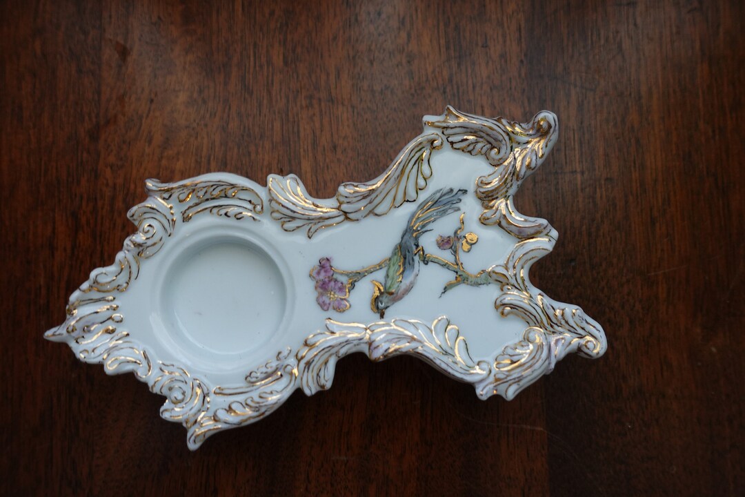 Antique Porcelain Victorian Inkwell - Etsy