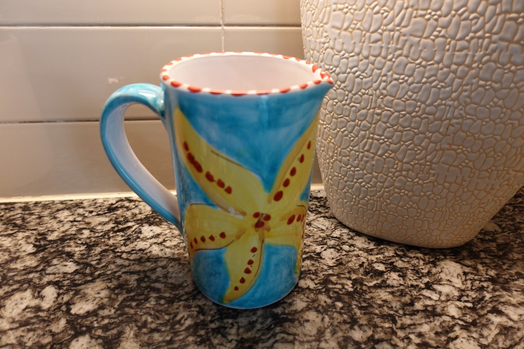 Starfish and Sea Animals Pitcher in Aqua Blue Color - Etsy