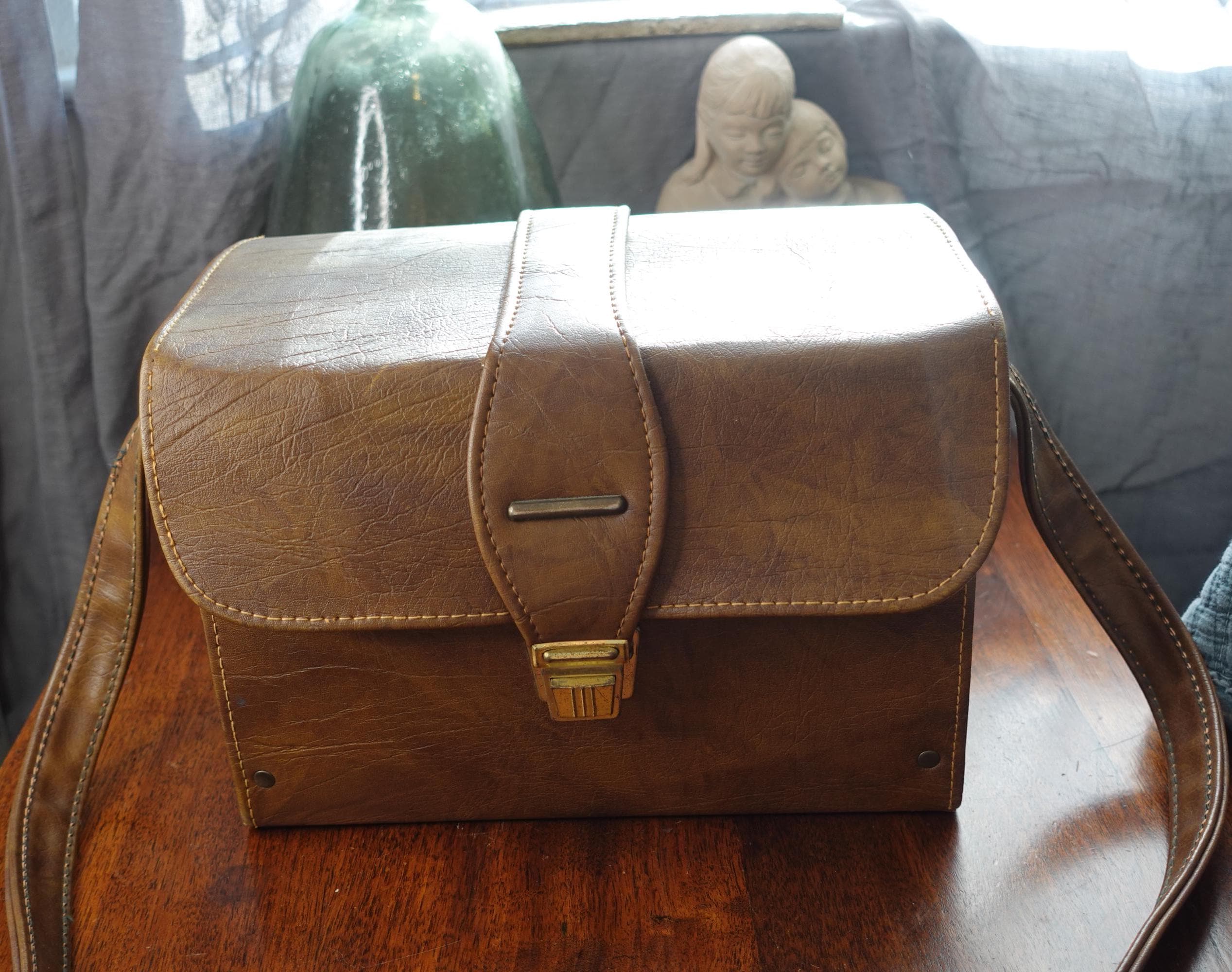 Vintage Camera Carrying Case Leather Brown With Over Shoulder Strap - Etsy