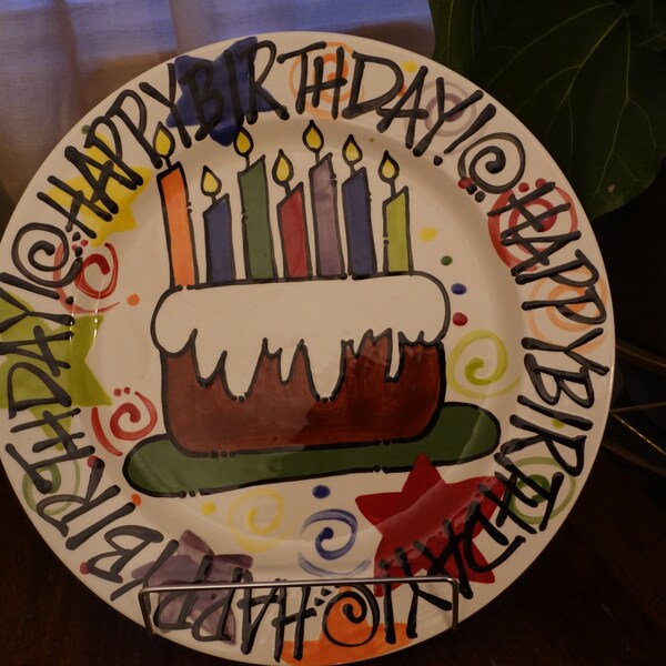Happy Birthday Plate - Etsy