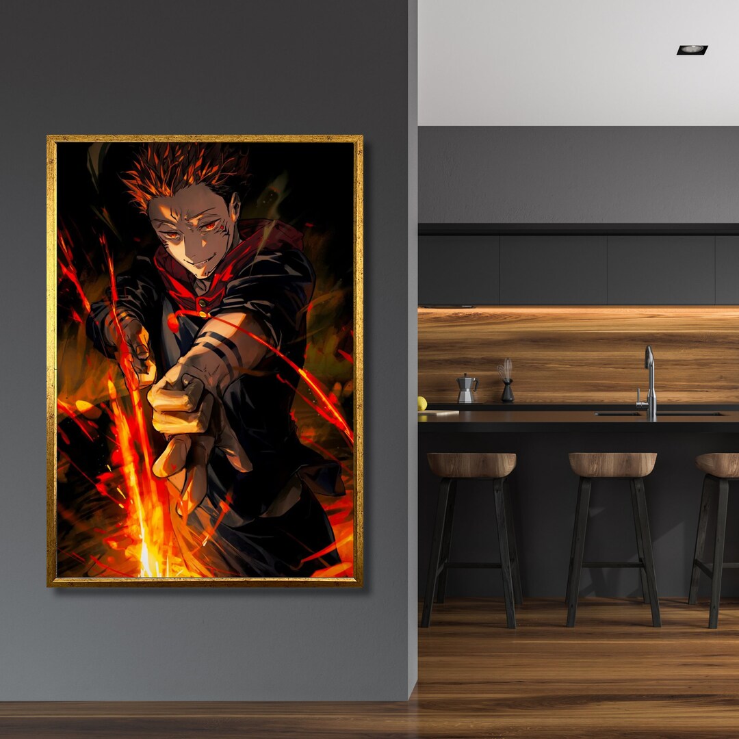 Jujutsu Kaisen sukuna Red Jujutsu Kaisen Art - Etsy
