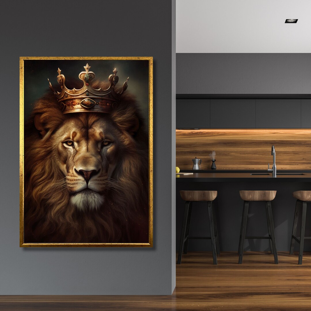 Lion King Lion Canvas Lion Art - Etsy