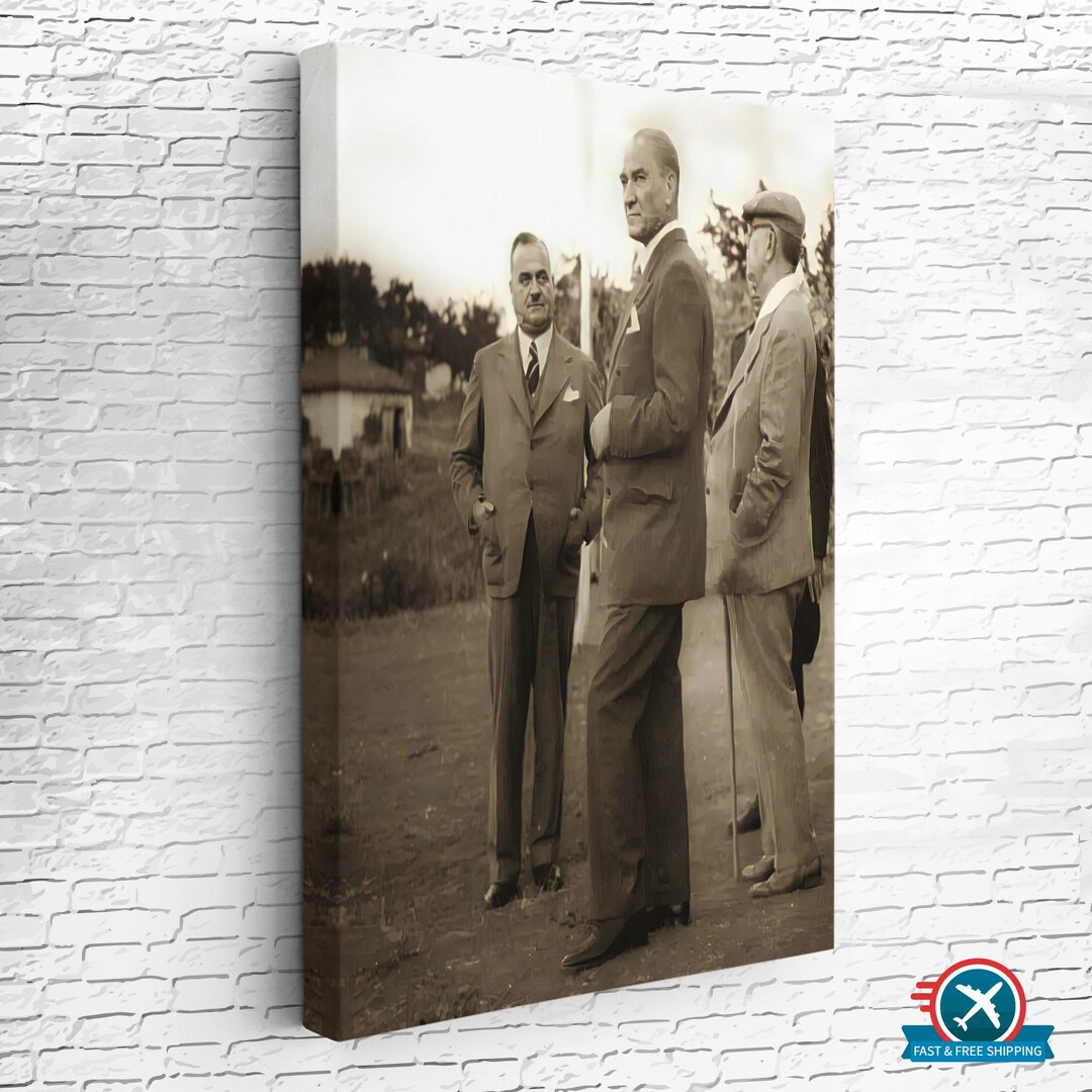 Atatürk, Celal Bayar, and Kılıç Ali Inspecting the Guard Regiment ...