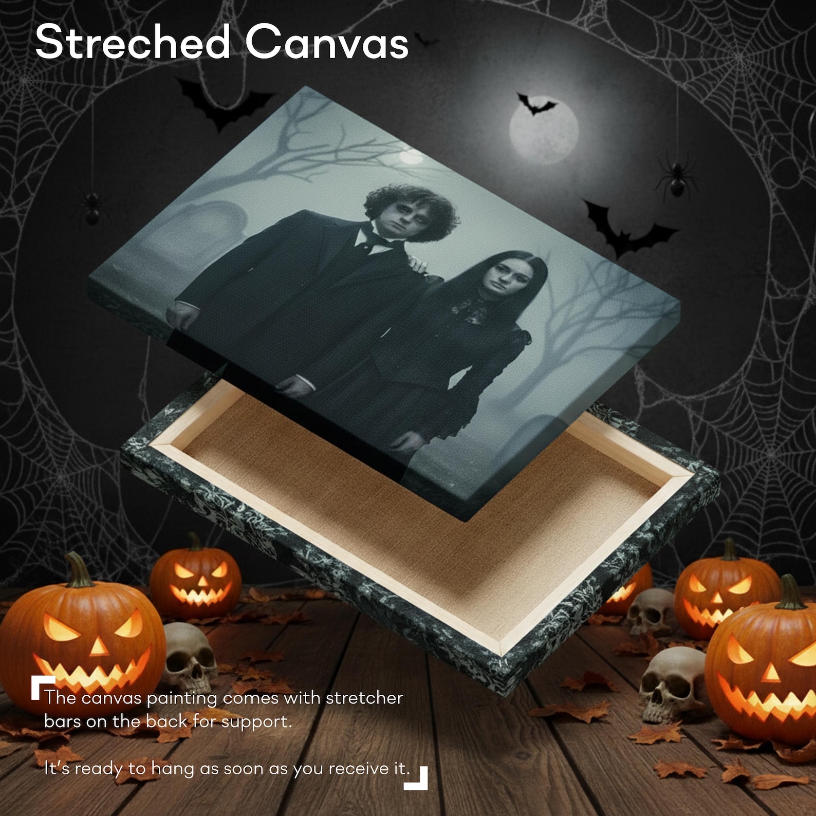 Custom Gothic Portrait, Addams Style Family Art From Photo: Halloween ...