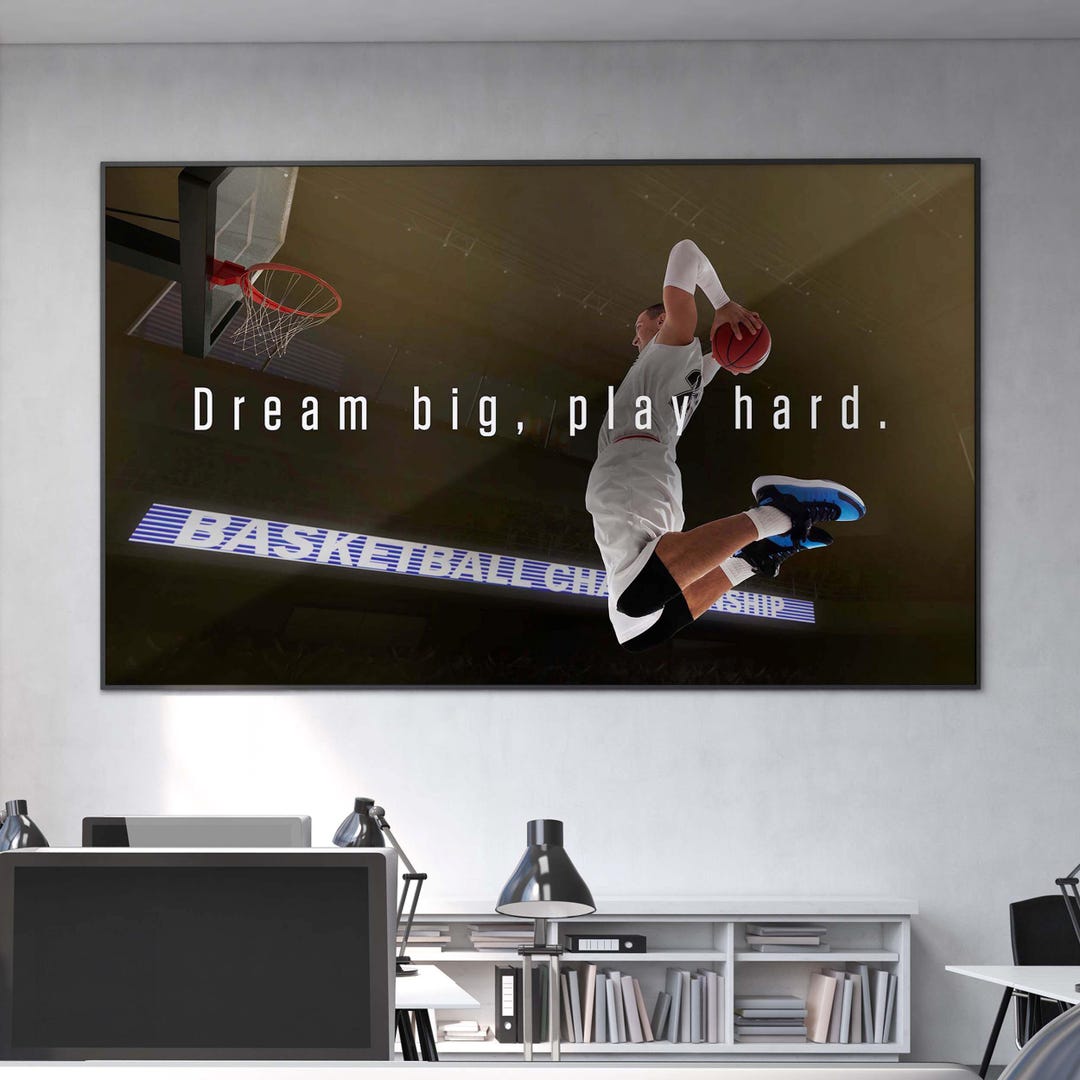 Basketball Canvas Print: Motivational Office Decor, Entrepreneur Gift ...