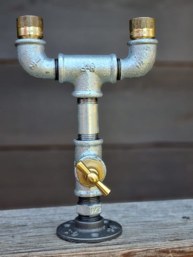 Candlestick in Industrial Design Steampunk Candlestick - Etsy