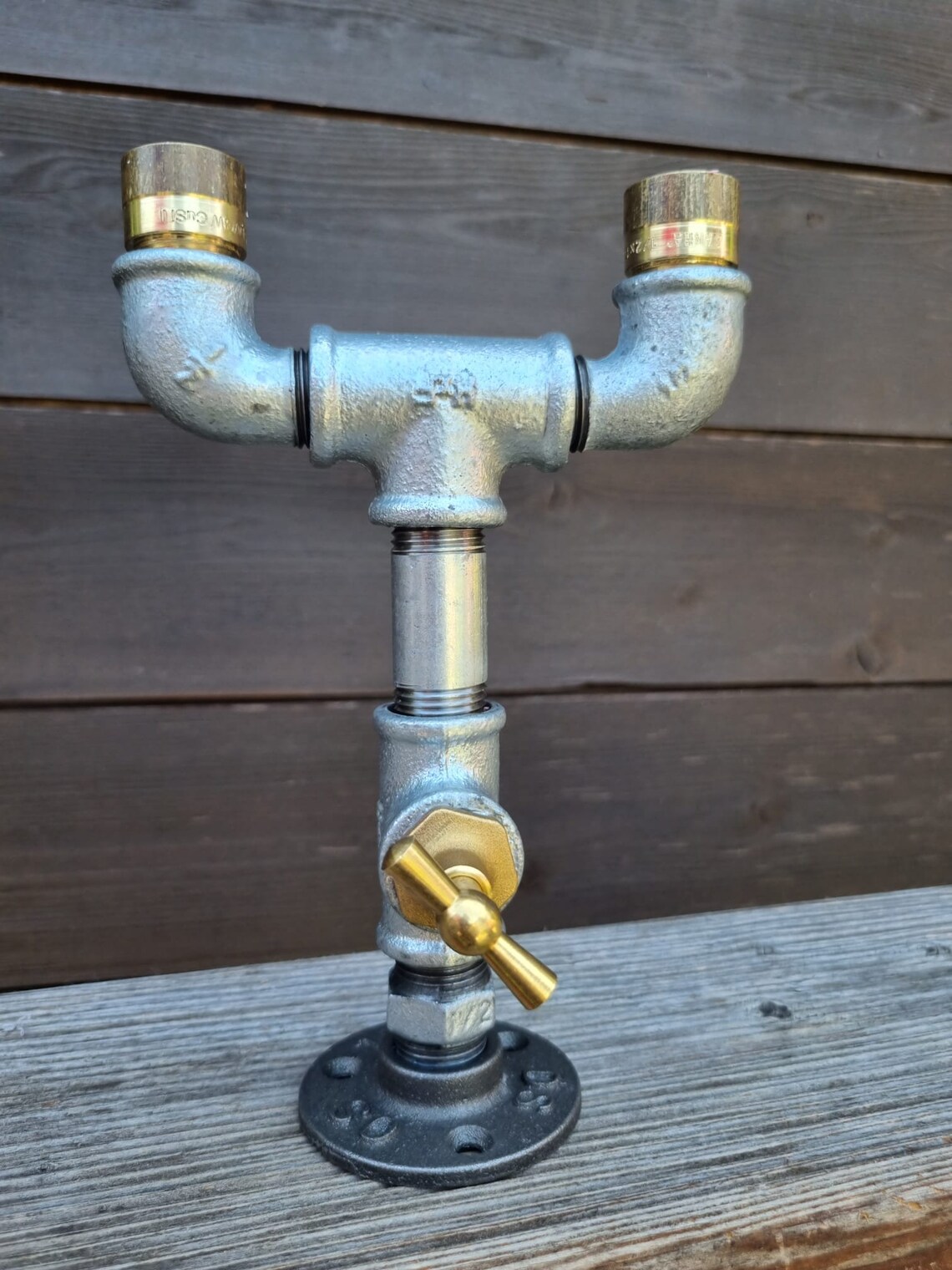 Candlestick in Industrial Design Steampunk Candlestick - Etsy