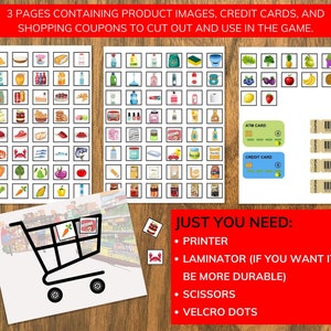 Shopping List Grocery Game | Busy Book Printable |supermarket Play ...