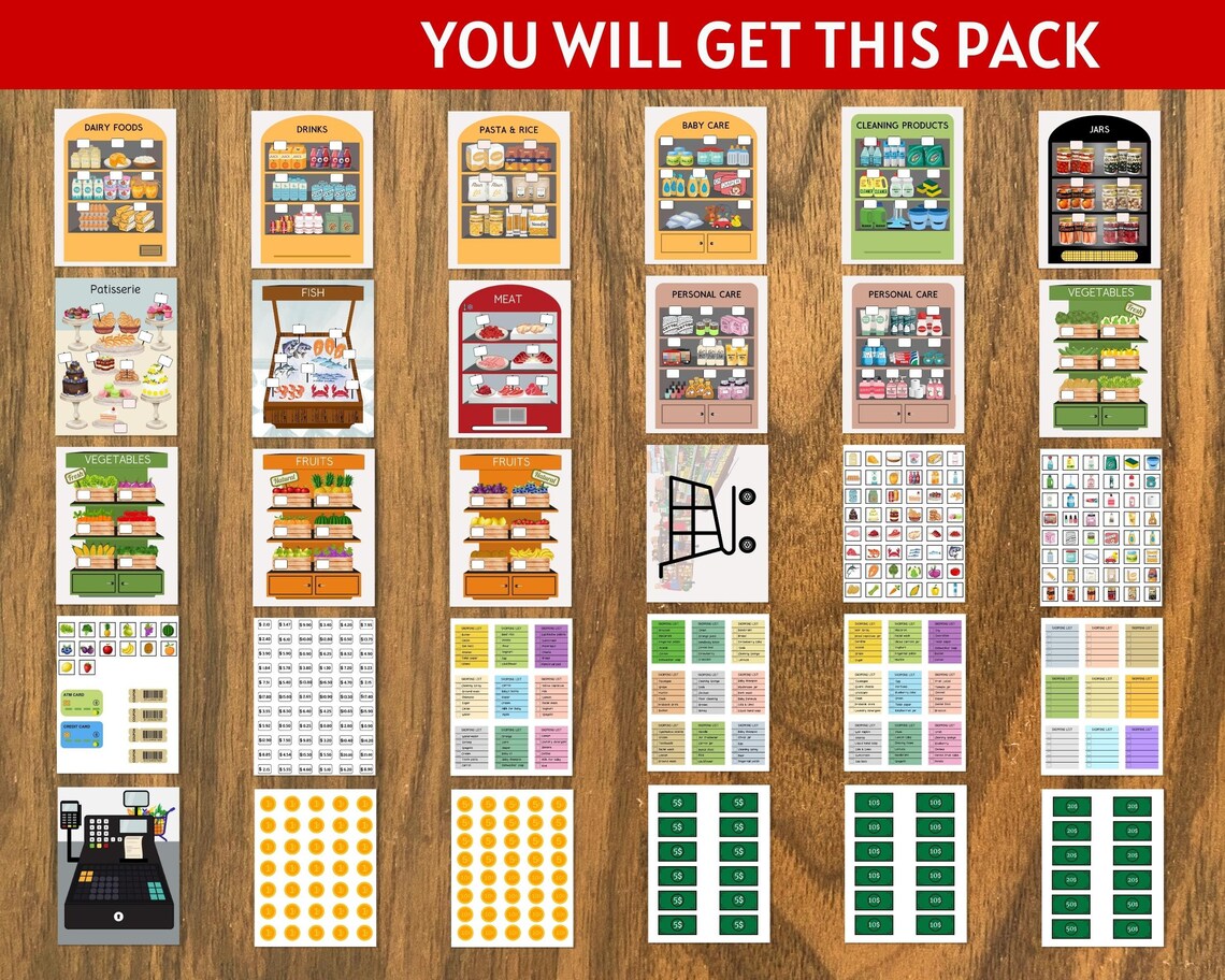 Shopping List Grocery Game | Busy Book Printable |supermarket Play ...