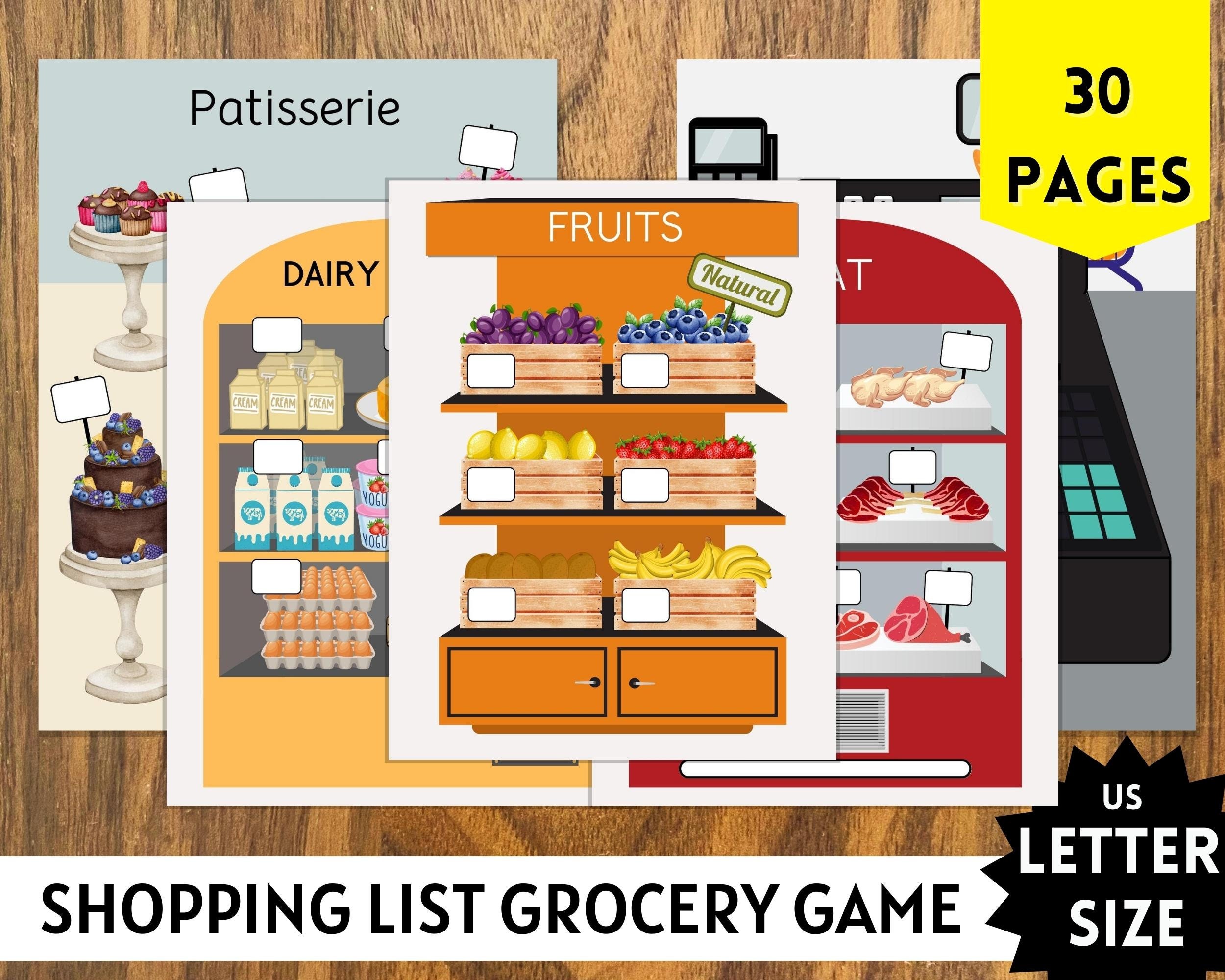 Shopping List Grocery Game | Busy Book Printable |supermarket Play ...