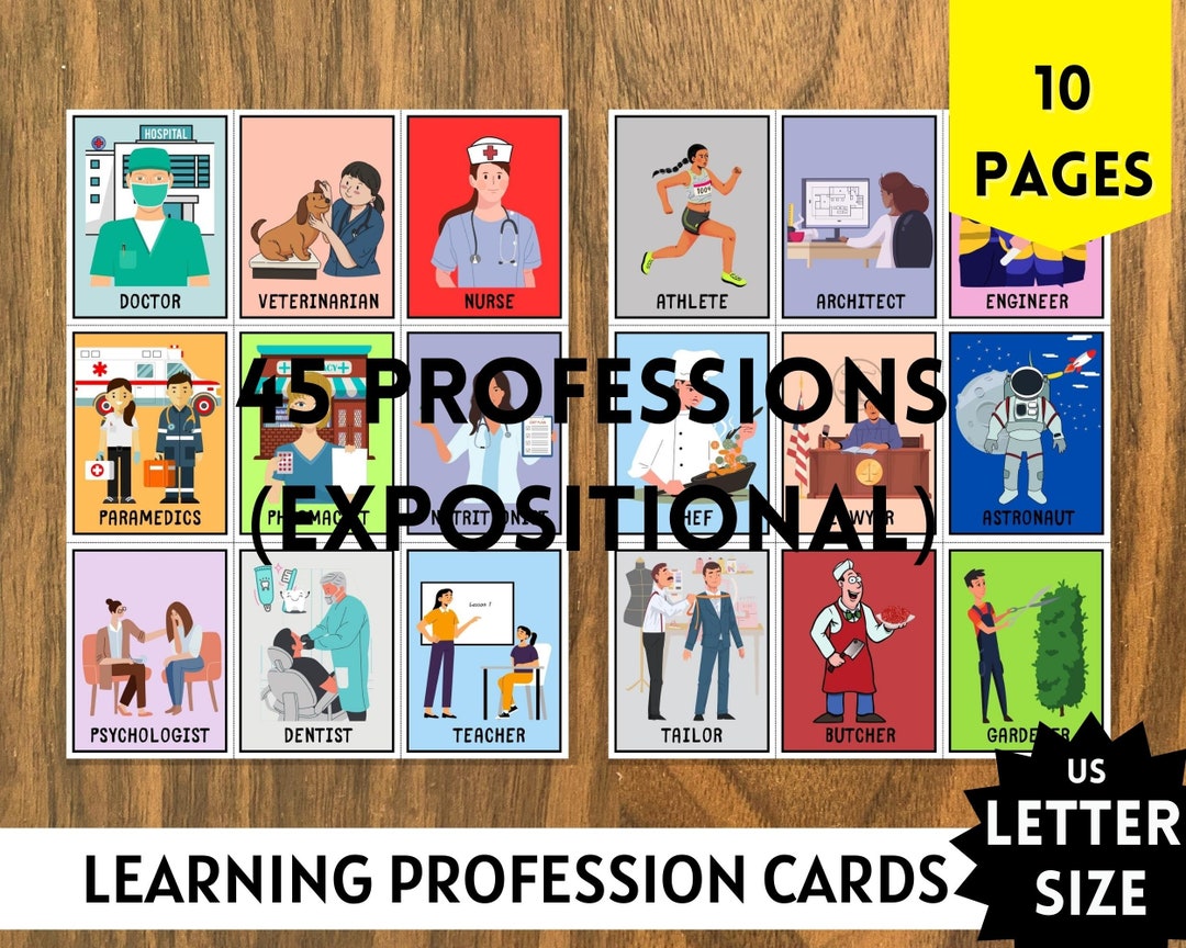 45 Profession Flashcards |occupations Printable Flashcards | Job ...