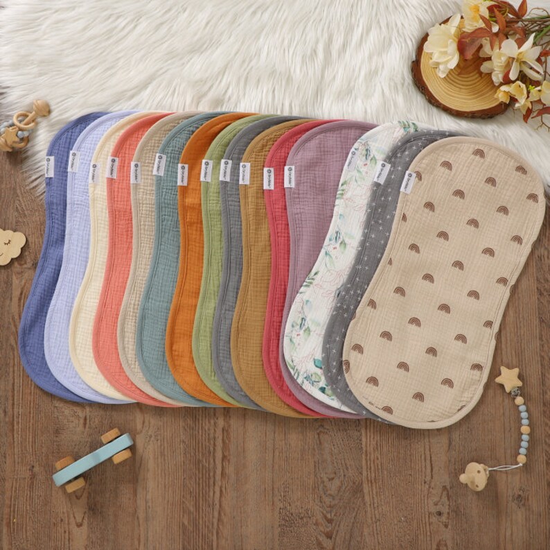 2 Multi-layer Waterproof Burp Cloths | Organic Cotton Burpcloth | Baby ...