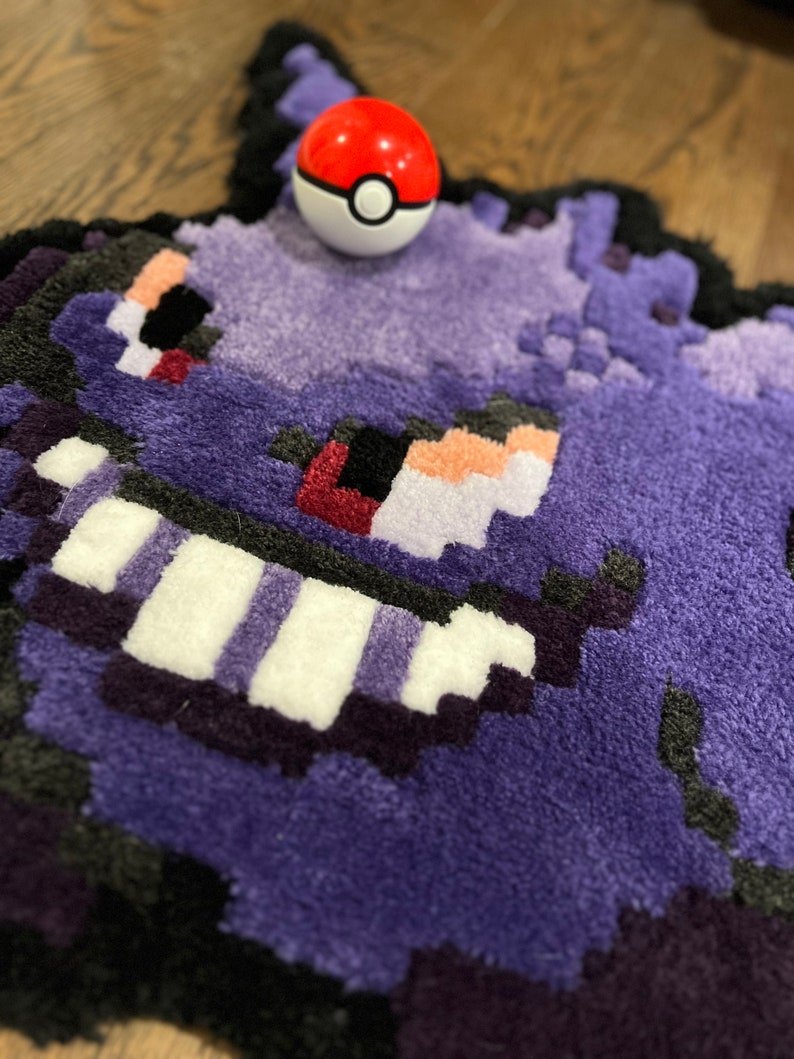 8-bit Gengar Tufted Rug | Gengar Sprite Rug | Pokemon Rug | Anime Rug ...