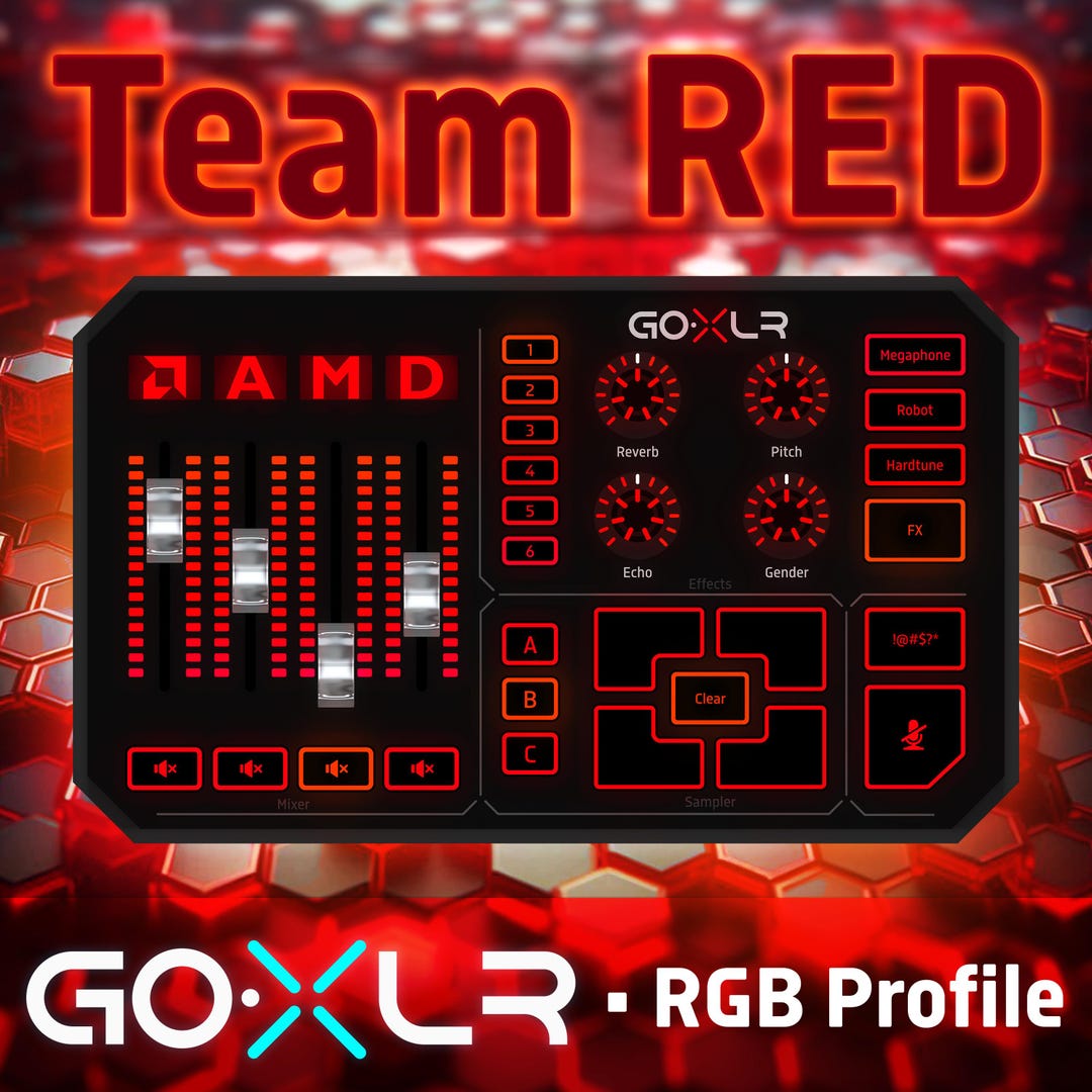 Goxlr Profile: "team Fire-red" AMD Radeon Inspired RGB Color Theme - Etsy