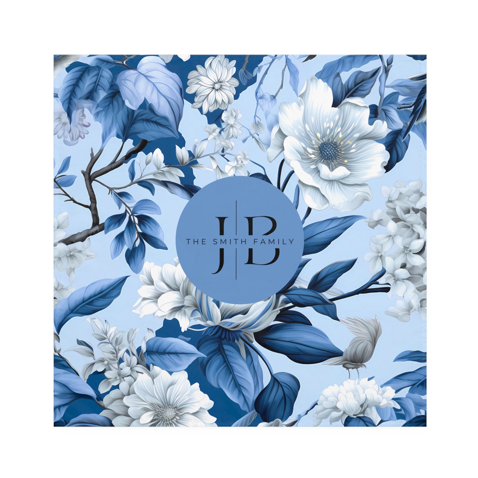 Personalized Chinoiserie Napkins Blue Flower set of Four - Etsy