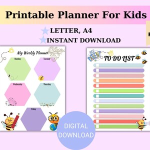 Printable Planner for Kids Kids School Planner Kids - Etsy