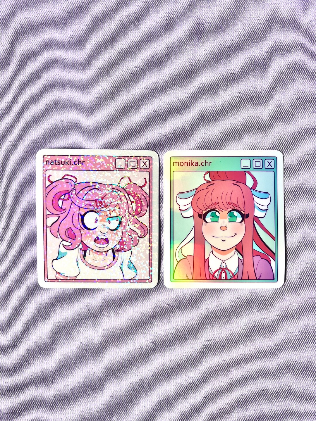 DDLC Holographic Stickers Natsuki and Monika - Etsy