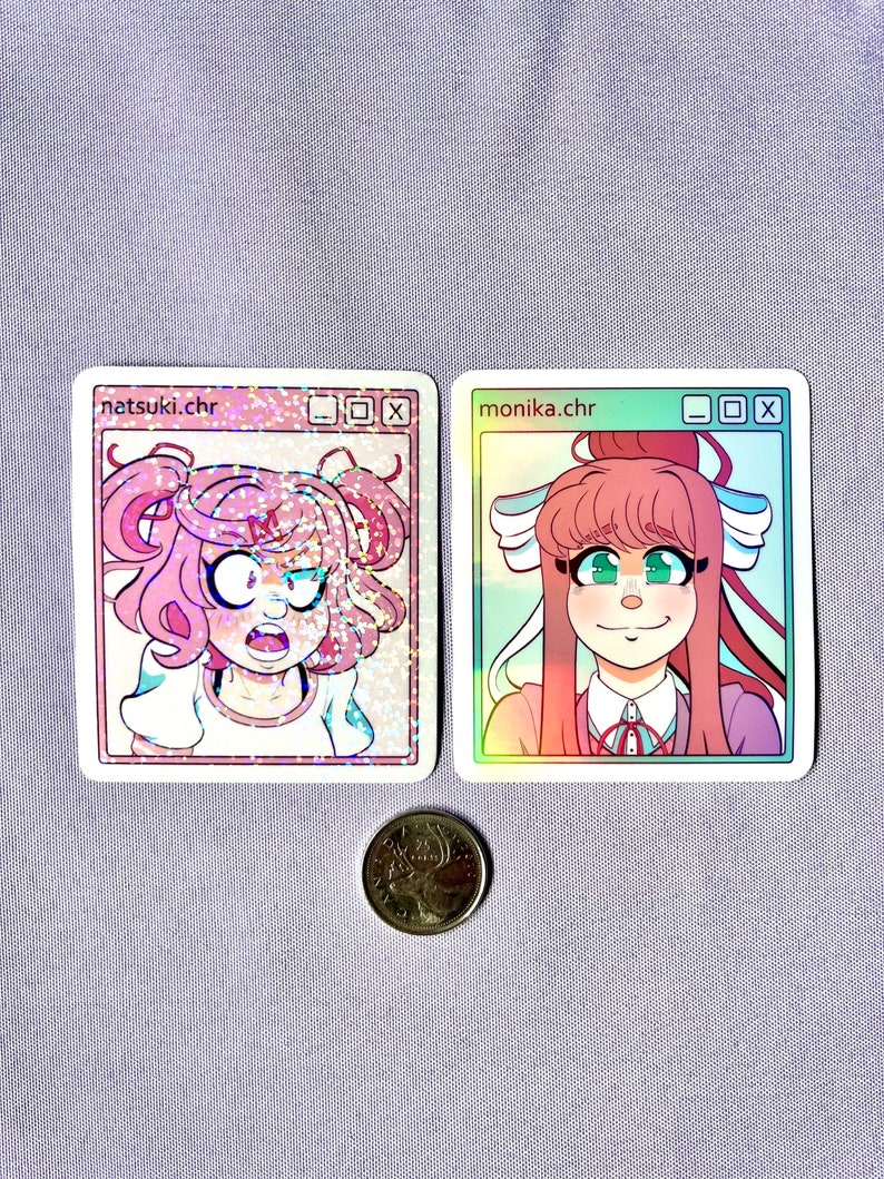 DDLC Holographic Stickers Natsuki and Monika - Etsy