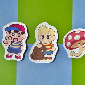 Earthbound / Mother 3 Stickers Ness, Lucas, Ramblin Evil Mushroom ...