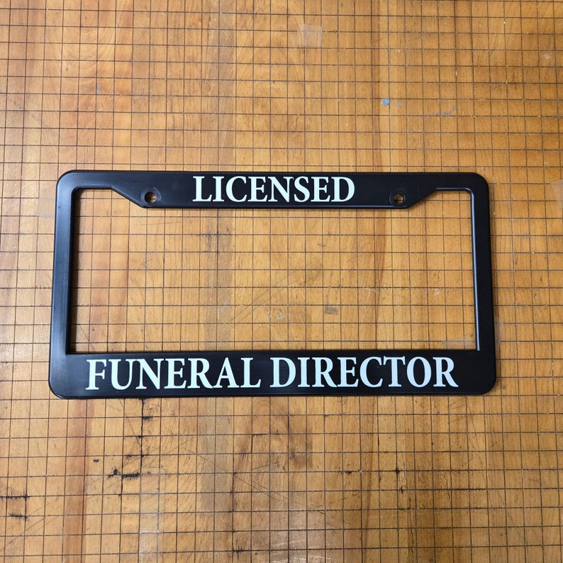 Licensed Funeral Director License Plate Holder - Etsy