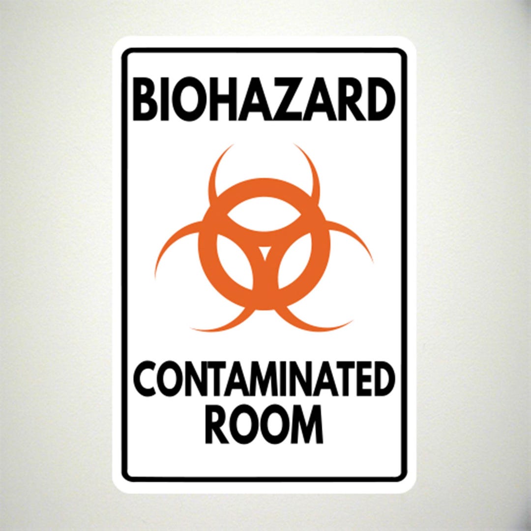 Biohazard Contaminated Room Sign - Etsy