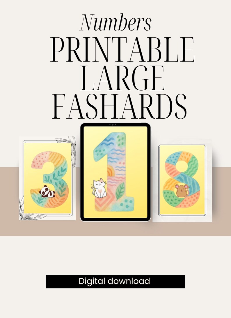Printable Number Flashcards for Kids | 0-9 Large Number Cards ...