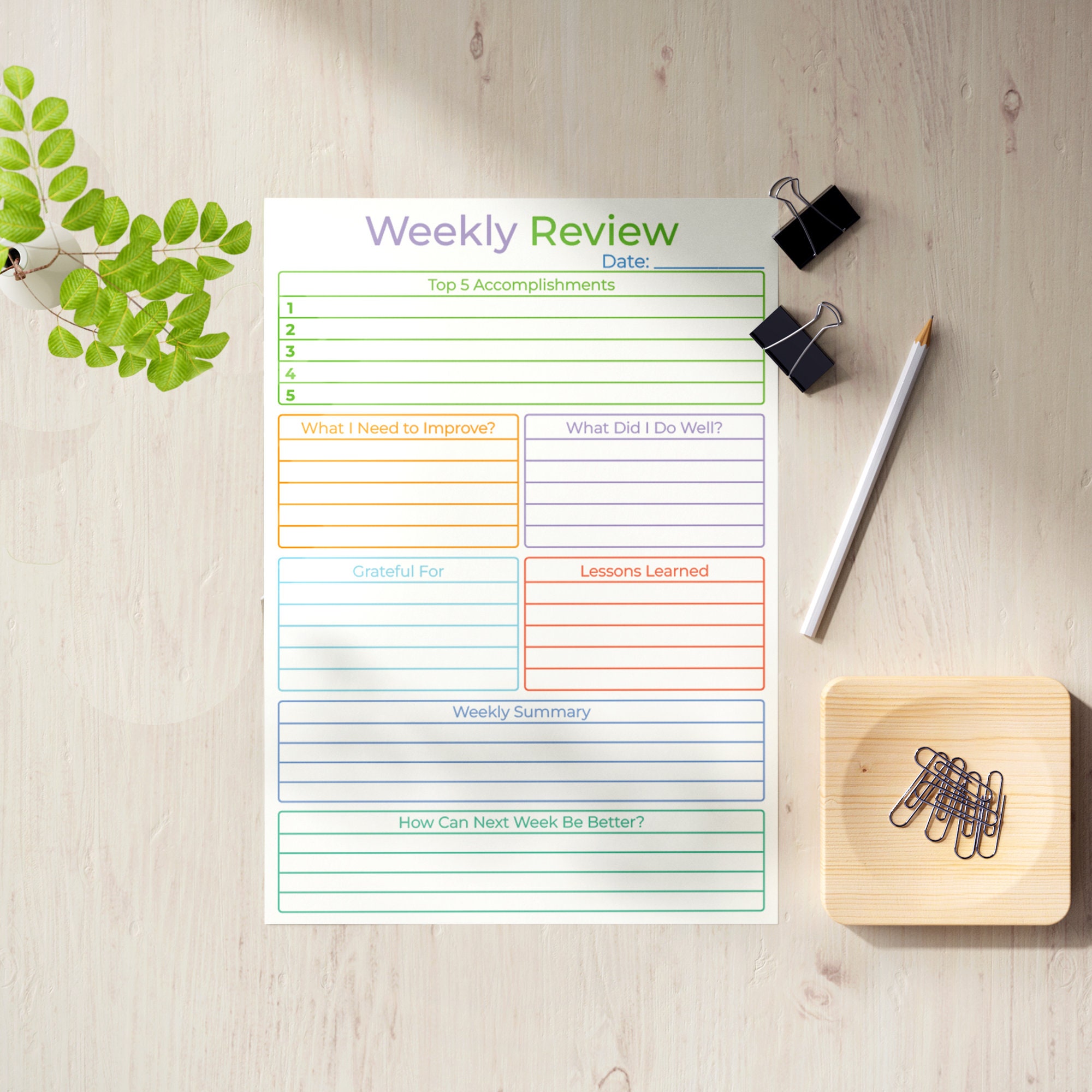 Weekly Review Weekly Review Printable Weekly Reflection Weekly ...