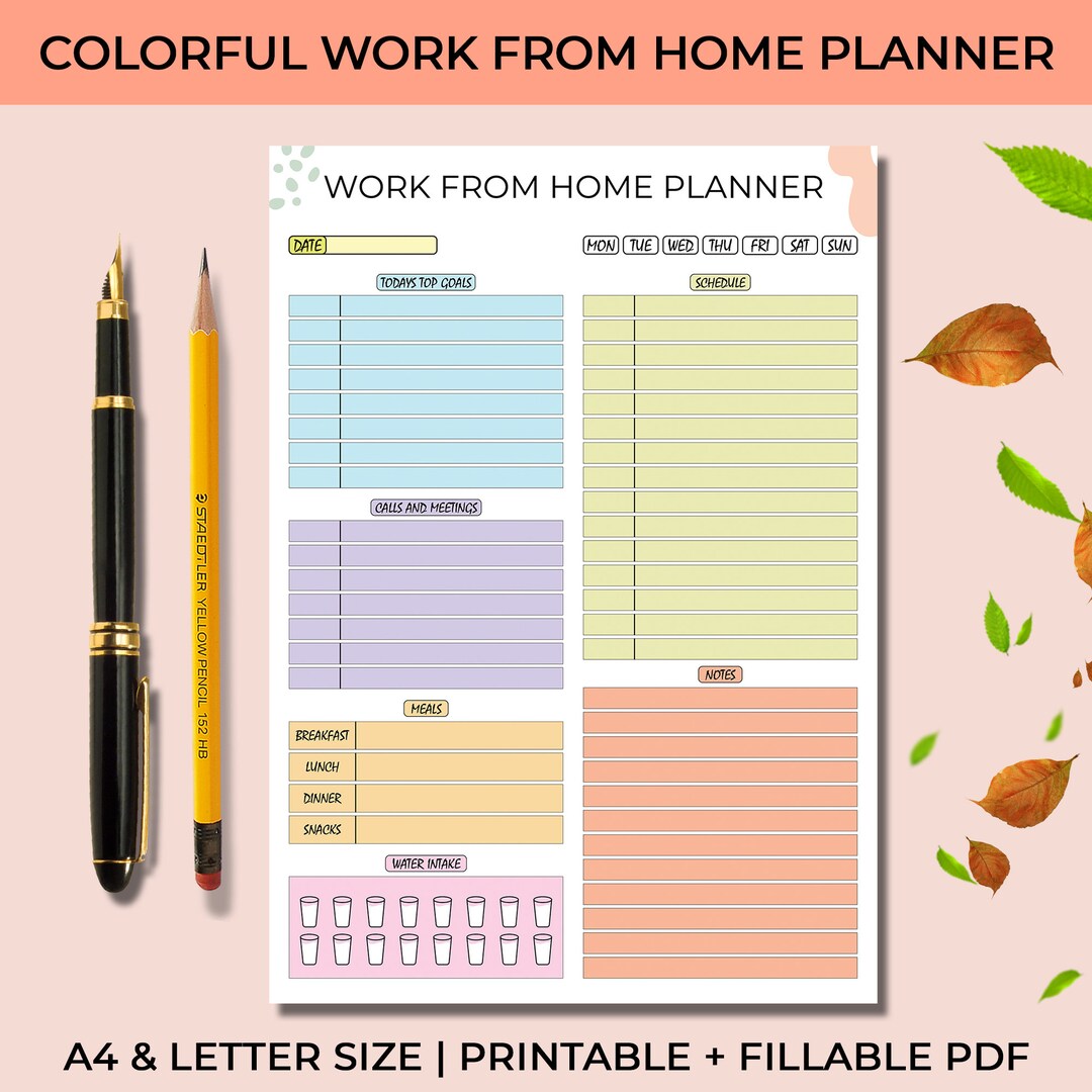 Work From Home Planner Printable Work From Home Planner - Etsy