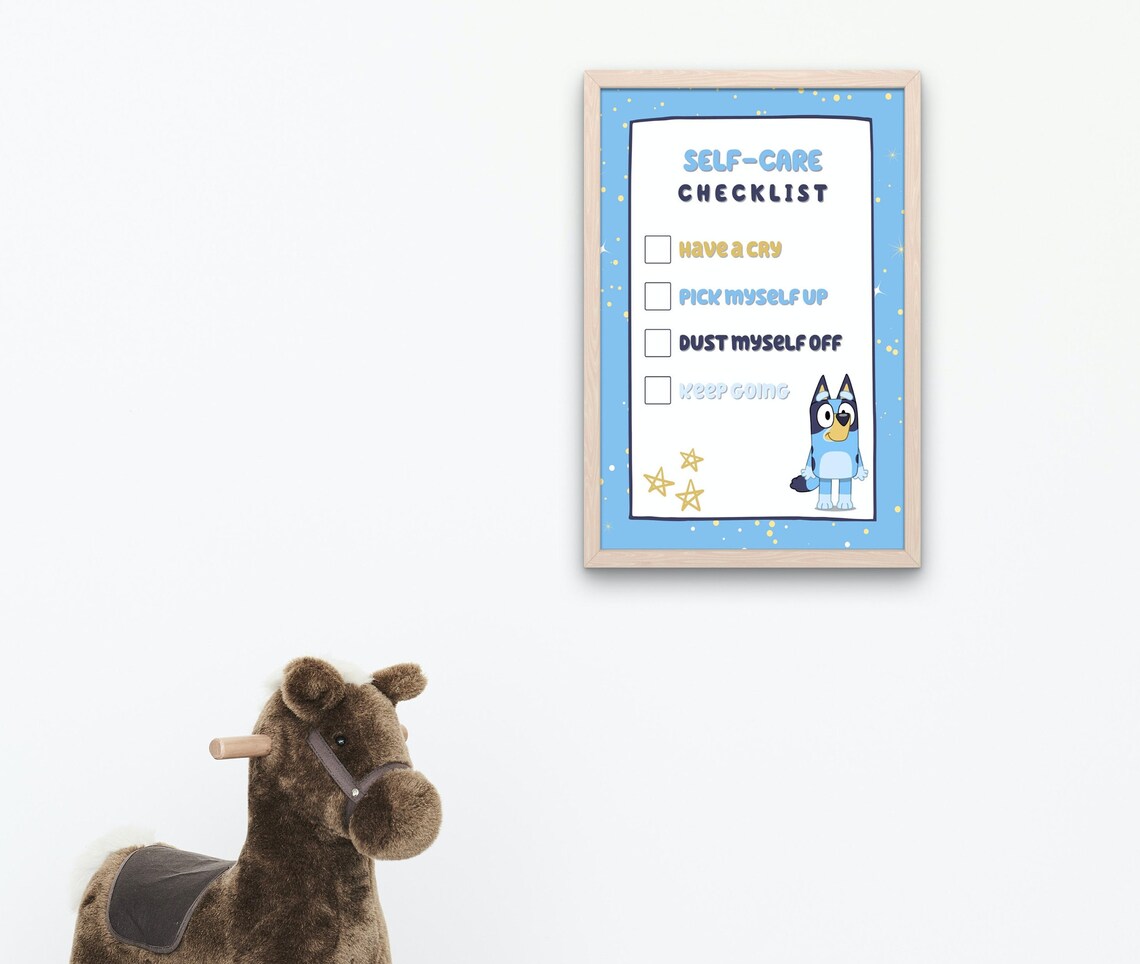 BLUEY Themed Self-care Checklist / Motivational Art - Etsy