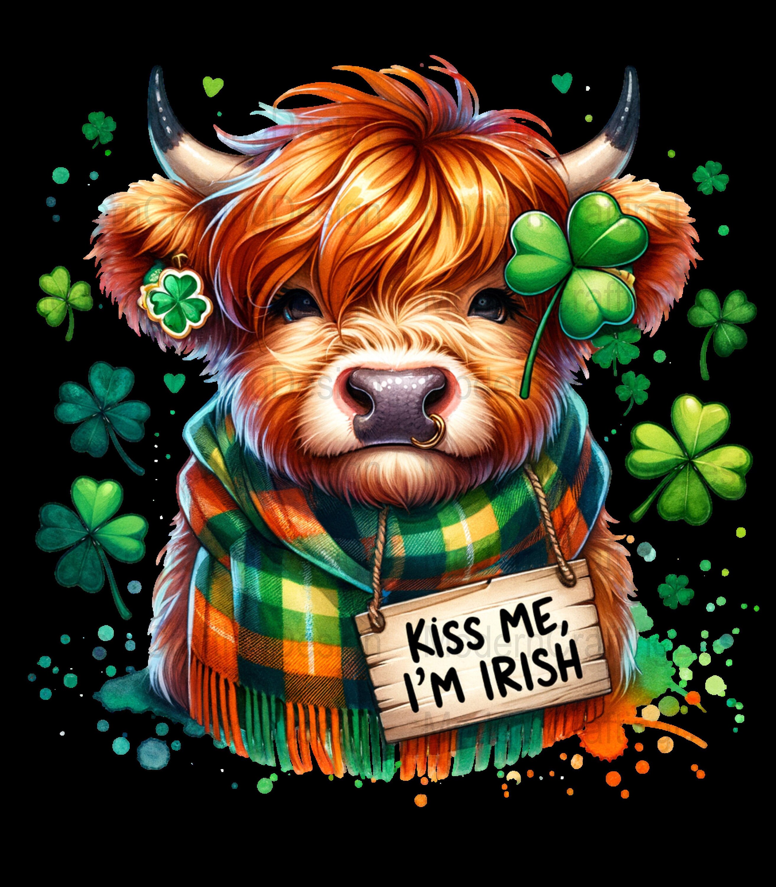 Lucky Png St Patricks Day Highland Cow Png Bundle St Patrick's Day ...
