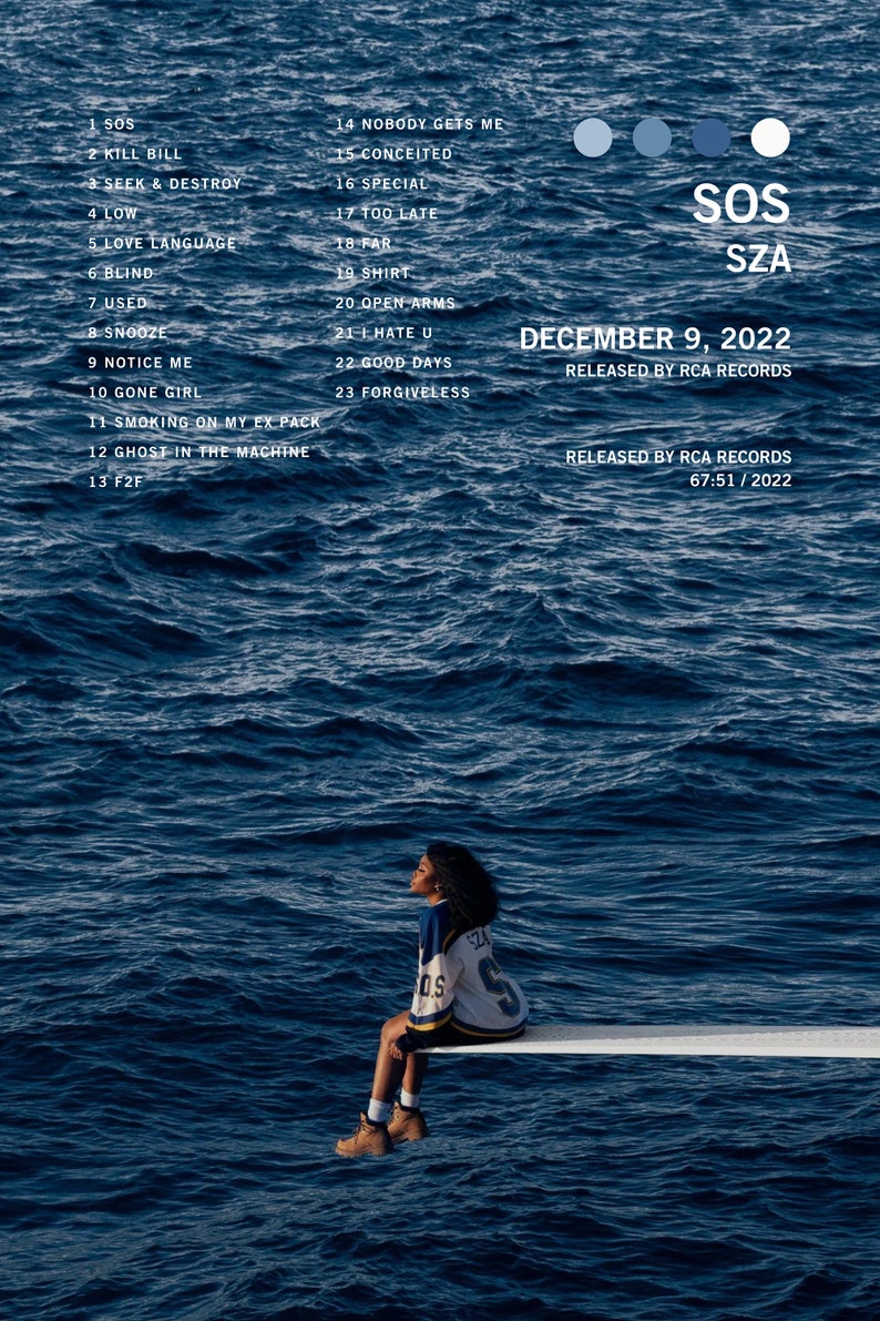 SZA Album Poster SOS, SZA, Sos Print, Sos Album Poster, Sza Minimalist ...