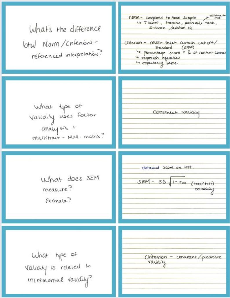 EPPP Flashcards & Cheat Sheets Bundle - Etsy