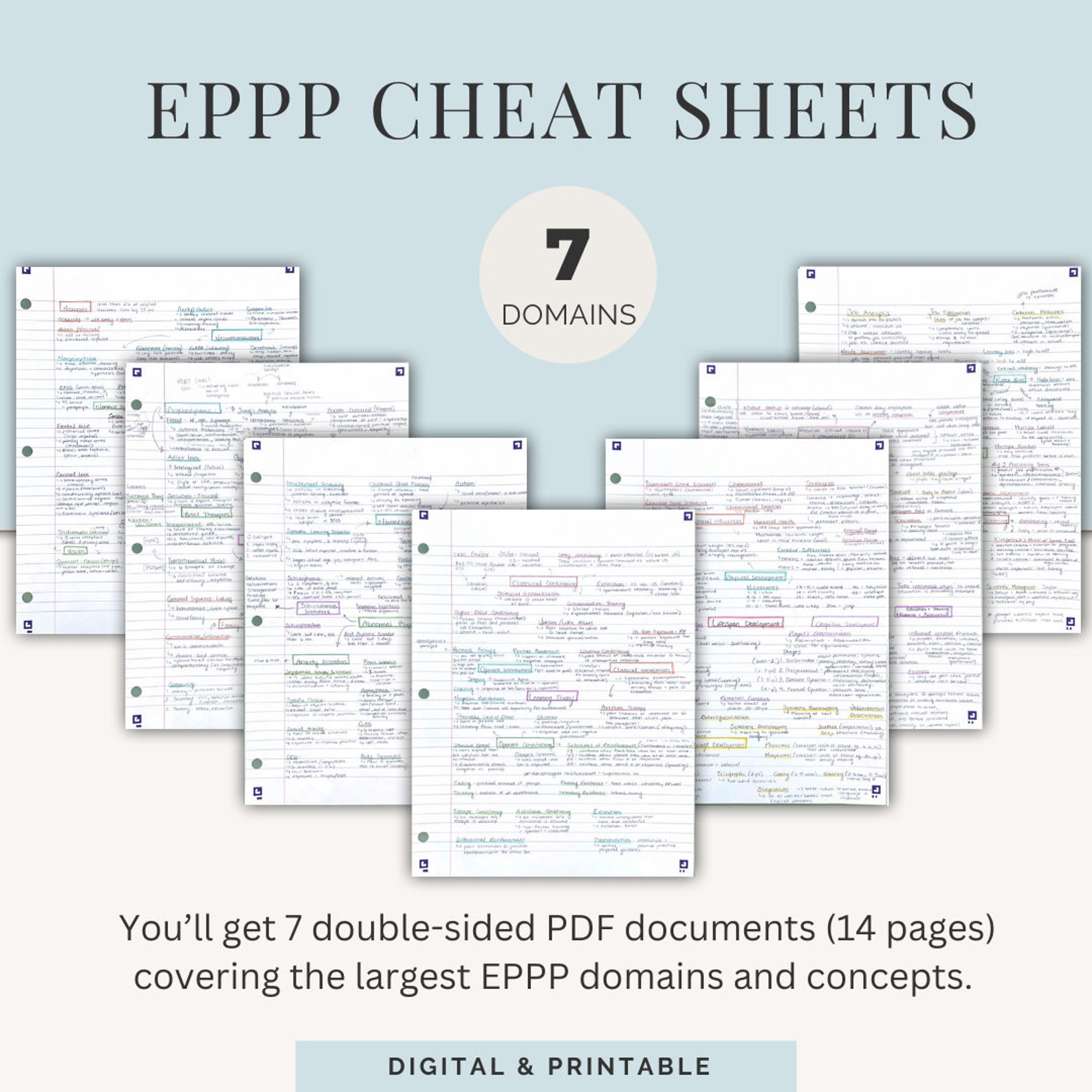 EPPP Study Cheat Sheets Examination for Professional Practice in ...